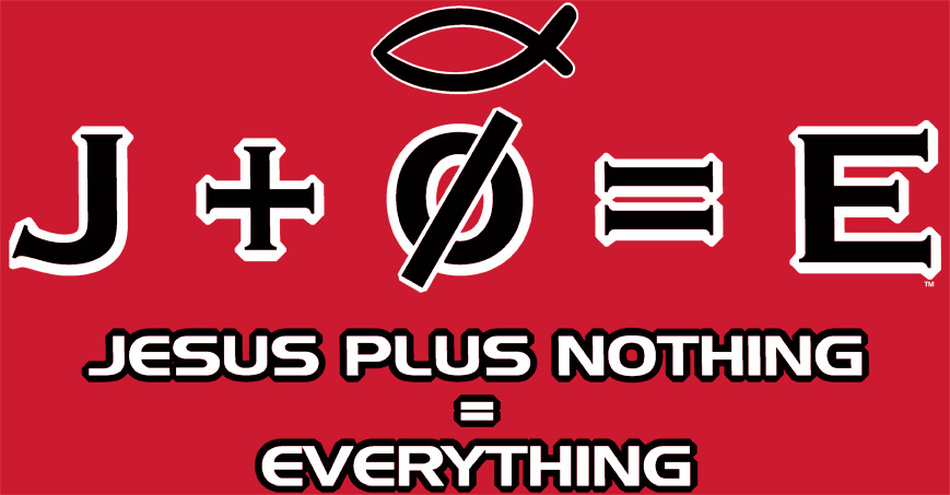 JESUS PLUS NOTHING (J + 0 = E) TEES – BigJesus.Shop